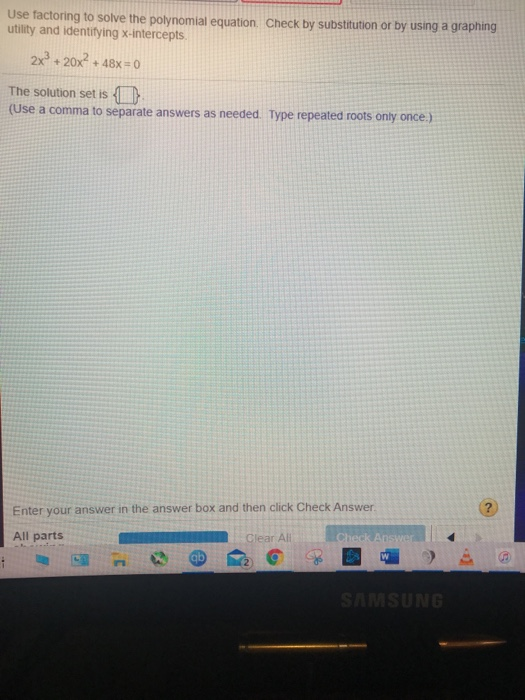 Solved Use factoring to solve the quadratic equation. Check | Chegg.com