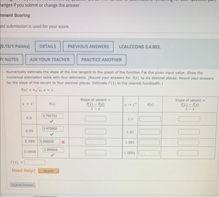 Solved anges if you submit or change the answer. iment | Chegg.com