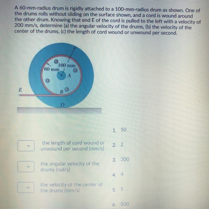 Solved A 60-mm-radius drum is rigidly attached to a | Chegg.com
