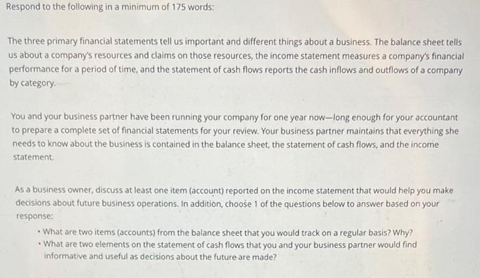 Solved The three primary financial statements tell us | Chegg.com Solved The three primary financial statements tell us | Chegg.com