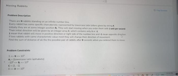 Solved Moving Rabbits Problem Description There are N | Chegg.com