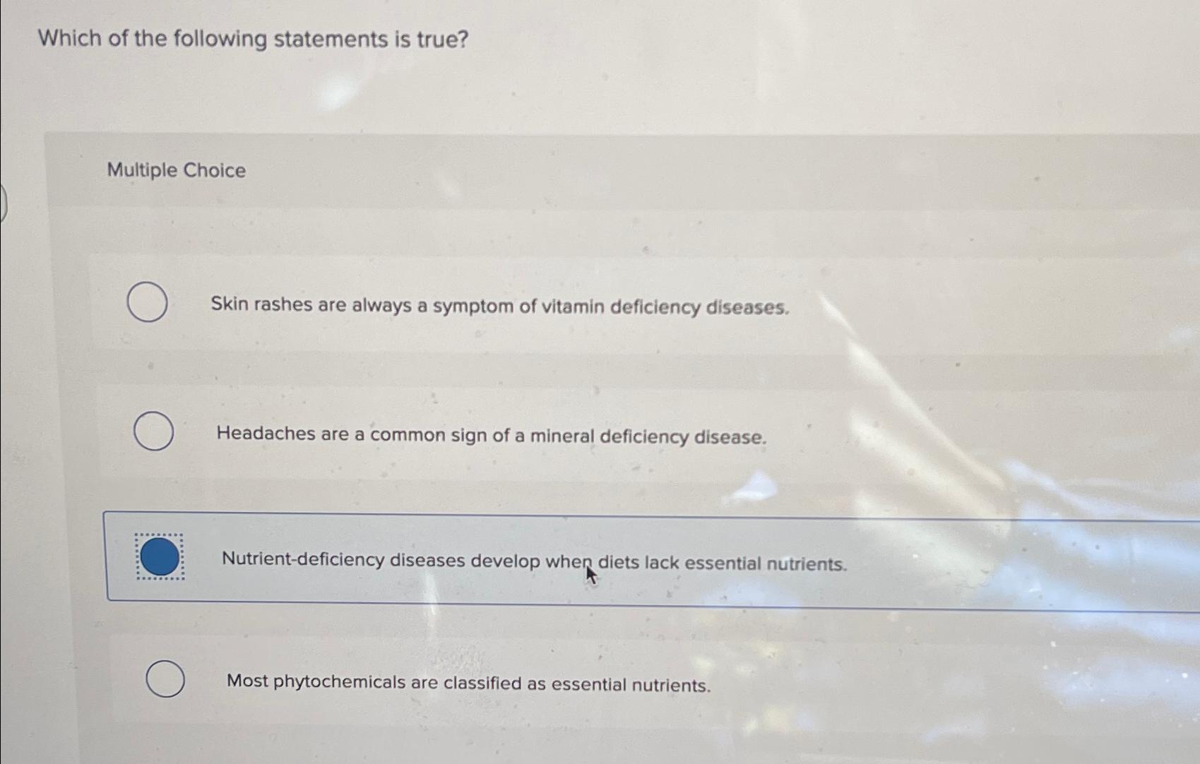 Solved Which of the following statements is true?Multiple | Chegg.com