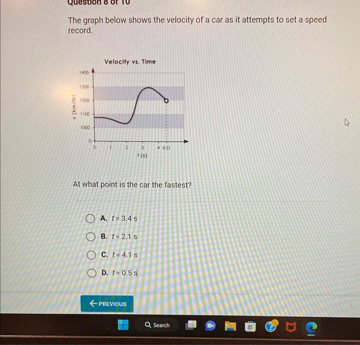Solved The graph below shows the velocity of a car as it | Chegg.com