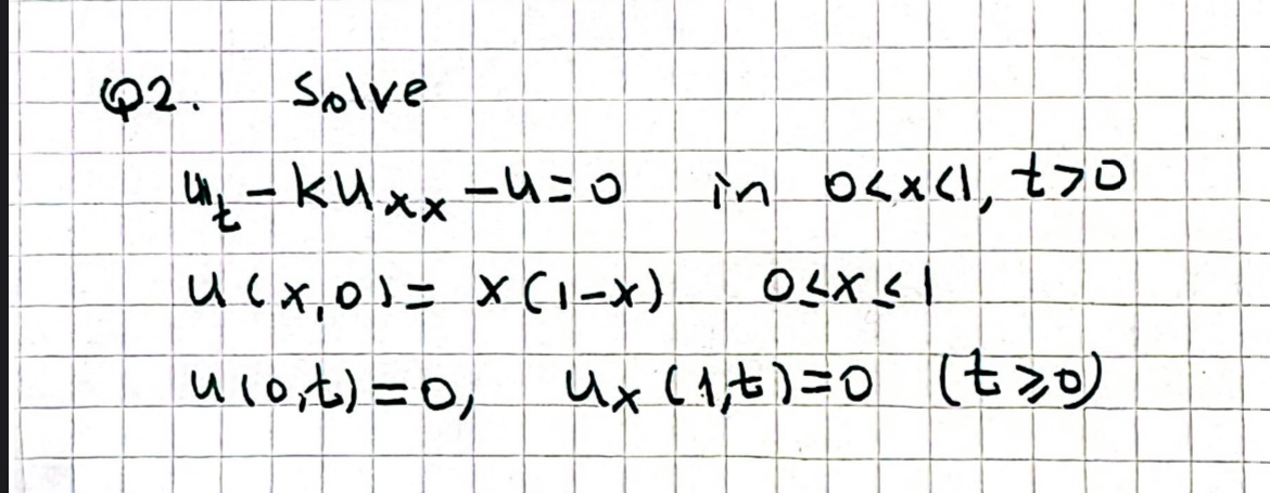 Solved Q2. ﻿SolveCan you solve with heat equation with | Chegg.com