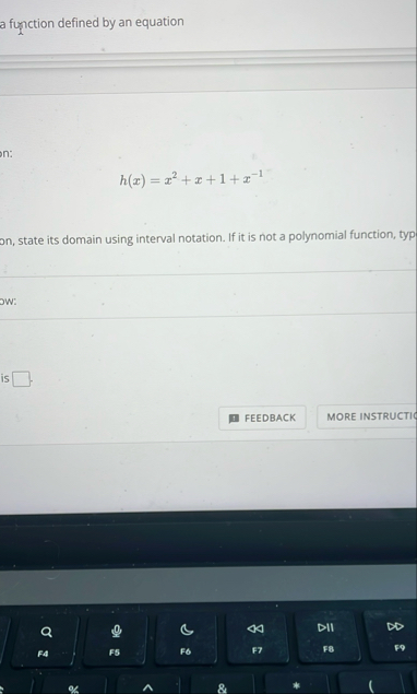 Solved h(x)=x2 x 1 x-1on, ﻿state its domain using interval | Chegg.com