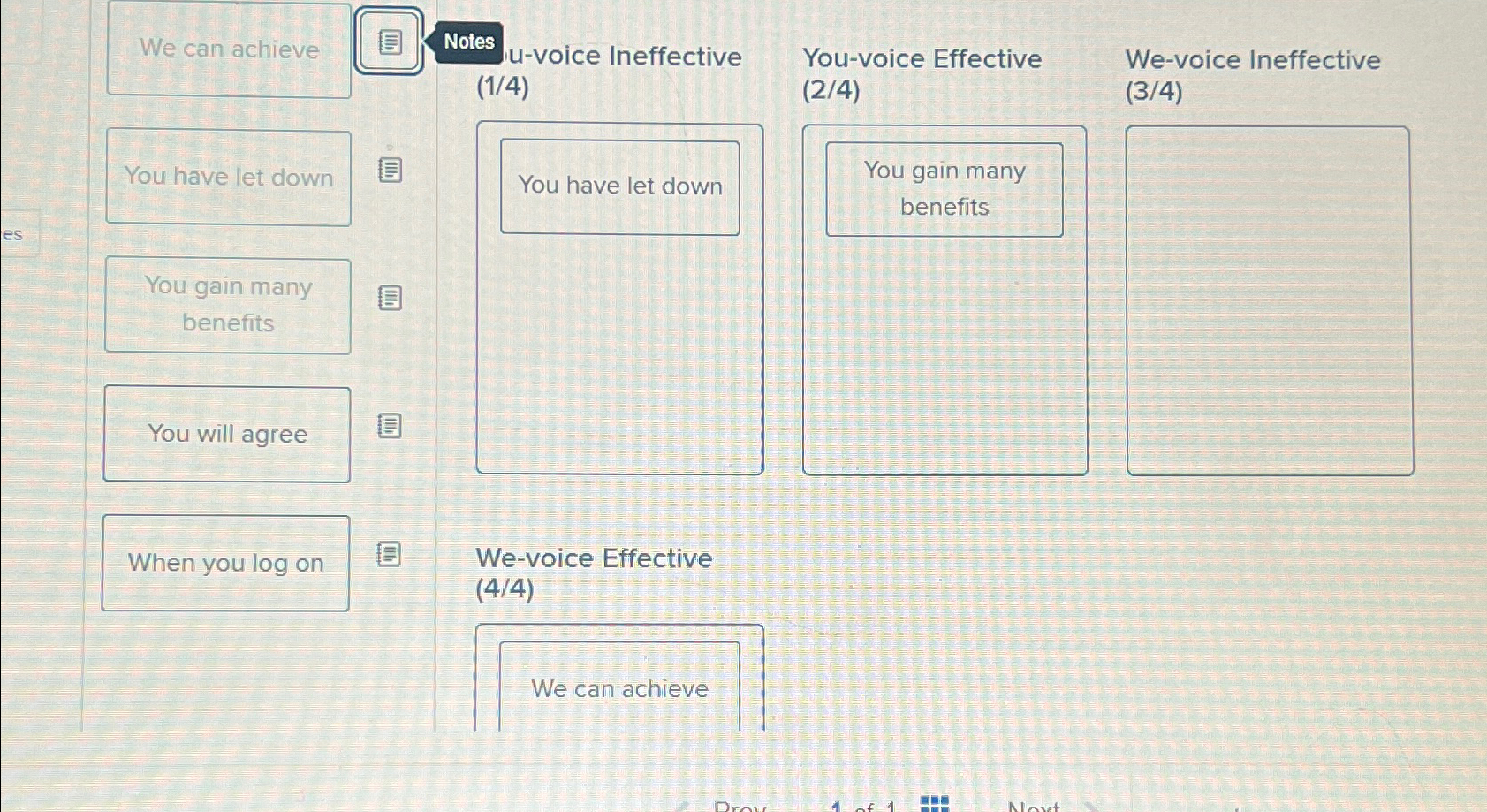 Solved We can achieveYou have let downYou gain many | Chegg.com