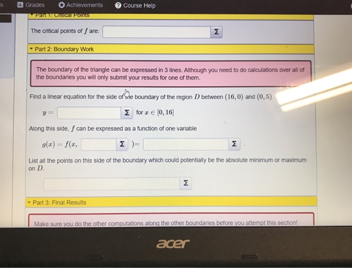 Solved Hw17-14.7-Maximum-and-Minimum-Values: Proble Problem | Chegg.com
