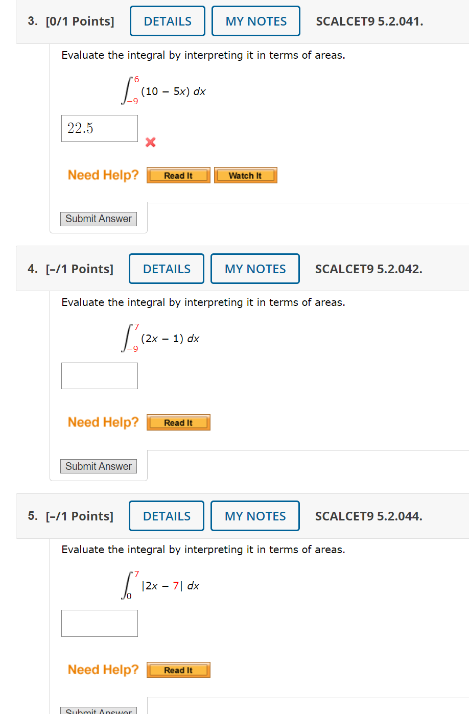 Solved [0/1 ﻿Points]Evaluate the integral by interpreting it | Chegg.com