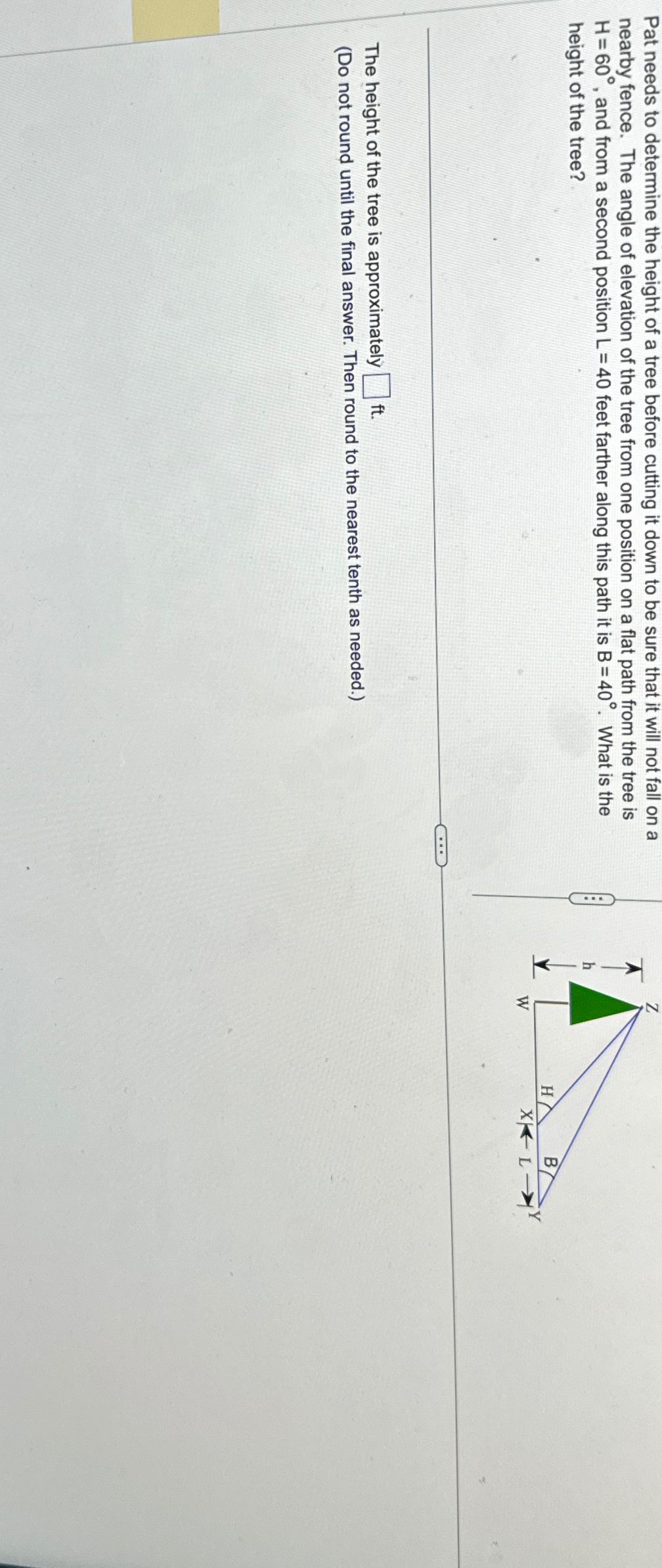 Solved Pat needs to determine the height of a tree before | Chegg.com