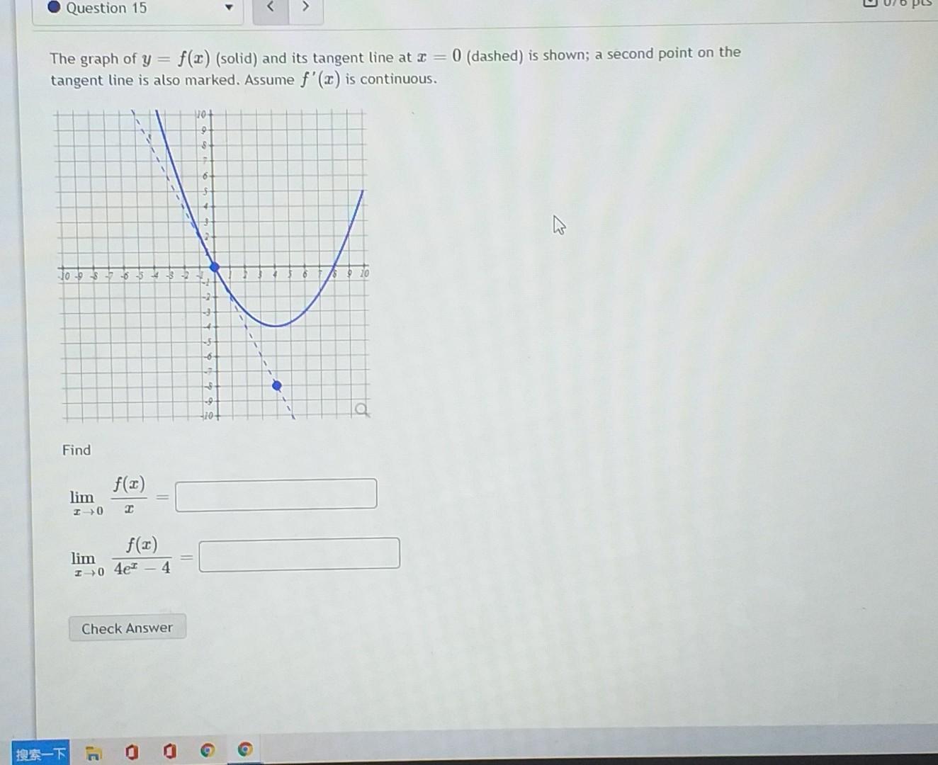 [Solved]: The graph of ( y=f(x) ) (solid) and it