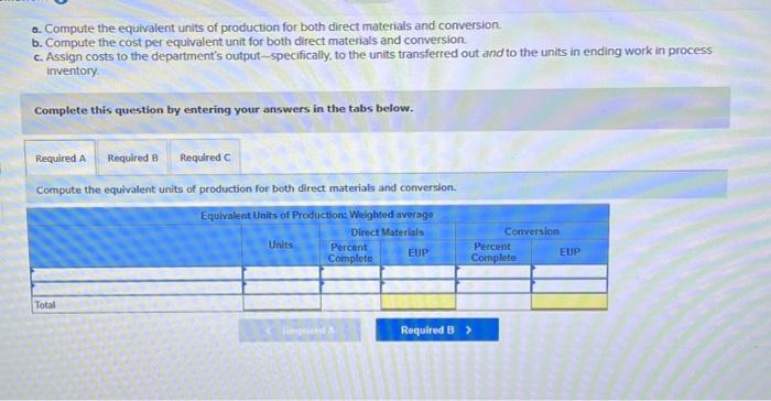 Solved Exercise 16-12 (Algo) Weighted average: Cost per | Chegg.com