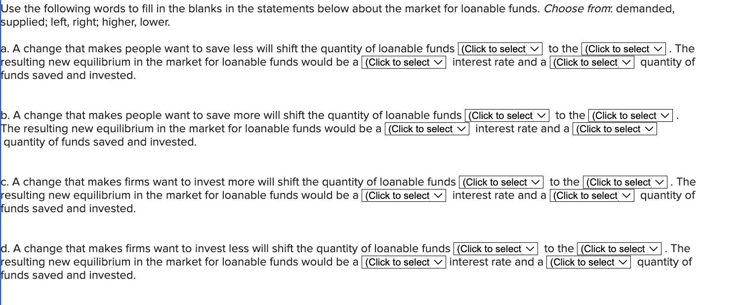 Solved Use the following words to fill in the blanks in the | Chegg.com