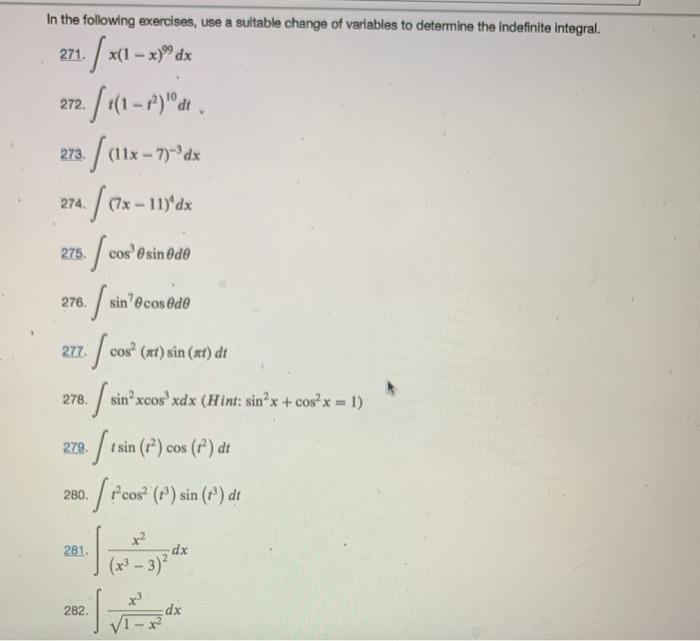 Solved In the following exercises, use a suitable change of | Chegg.com