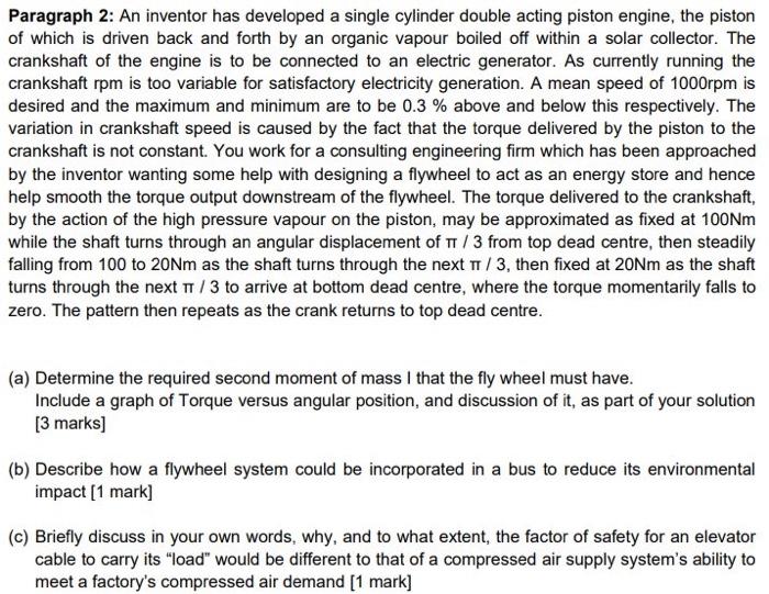 Solved Paragraph 2: An inventor has developed a single | Chegg.com