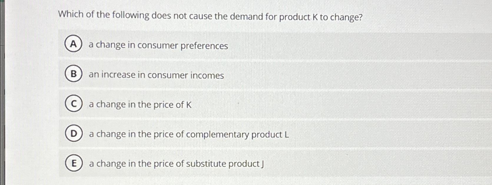 Solved Which of the following does not cause the demand for | Chegg.com