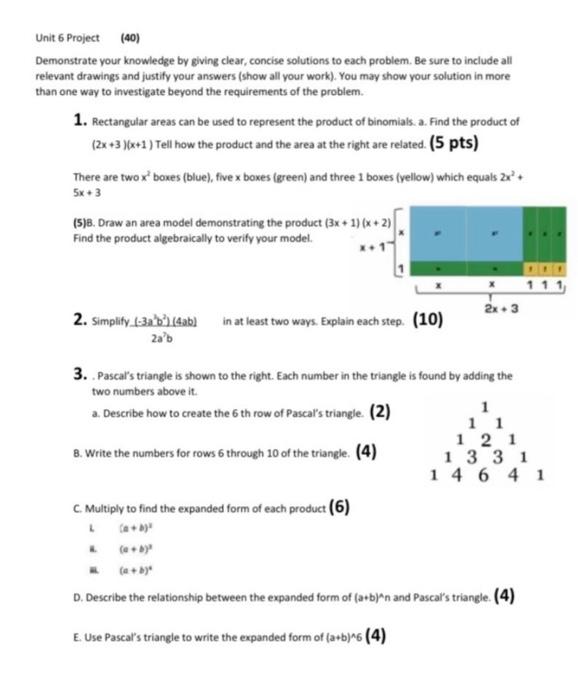 Solved Unit 6 Project (40) Demonstrate your knowledge by | Chegg.com