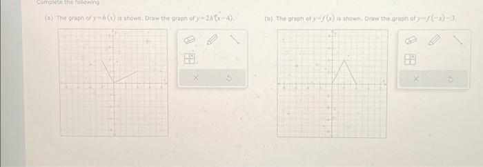 Solved Complete the following. (a) The graph of y=h(x) is | Chegg.com