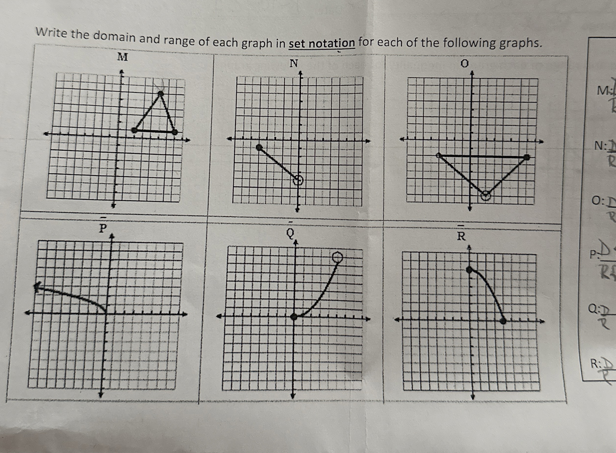 Solved Write the domain and range of each graph in set | Chegg.com