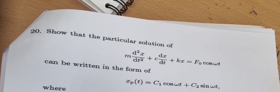 Solved Show that the particular solution | Chegg.com
