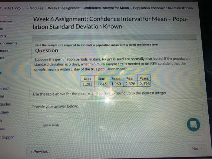 Solved MATH225... » Modules > Week 6 Assignment: Confidence | Chegg.com