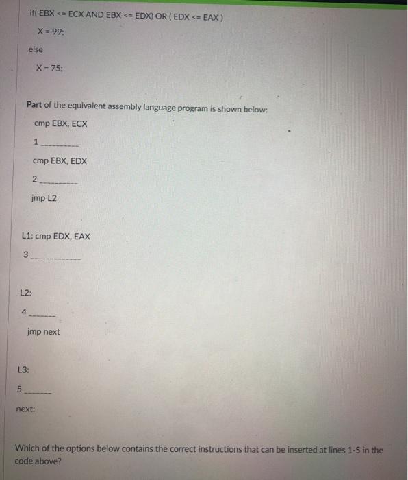 Solved if( EBX | Chegg.com