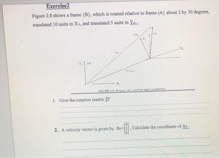 Solved Exercise2 Figure 2.8 shows a frame {B}, which is | Chegg.com Solved Exercise2 Figure 2.8 shows a frame {B}, which is | Chegg.com