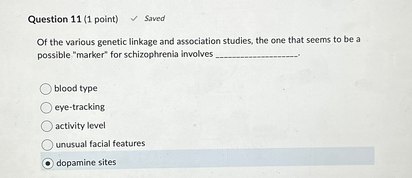 Solved Question 11 (1 ﻿point) ﻿SavedOf the various genetic | Chegg.com
