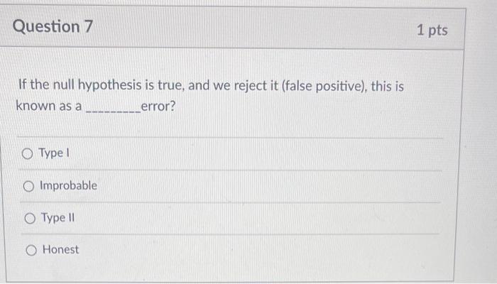 Solved If the null hypothesis is true, and we reject it | Chegg.com