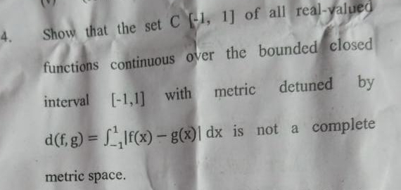Solved Show that the set C[-1,1] ﻿of all real-yalued | Chegg.com