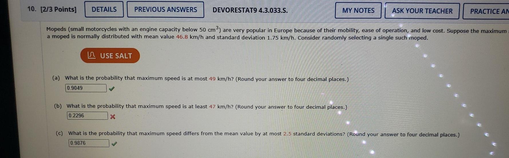 Solved 8. [1/3 Points] DETAILS PREVIOUS ANSWERS DEVORESTAT9 | Chegg.com