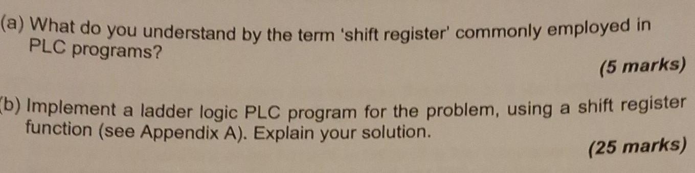 Solved (a) What do you understand by the term 'shift | Chegg.com