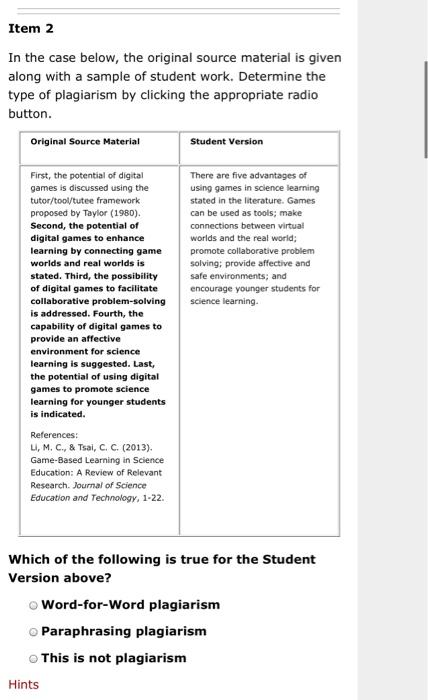 Solved Item 10 In the case below, the original source | Chegg.com