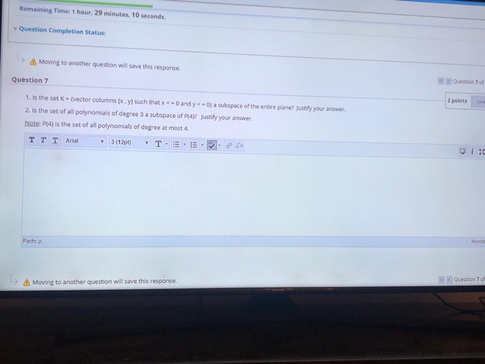 Solved Remaining Time: 1 hour, 29 minutes, 10 seconds. | Chegg.com