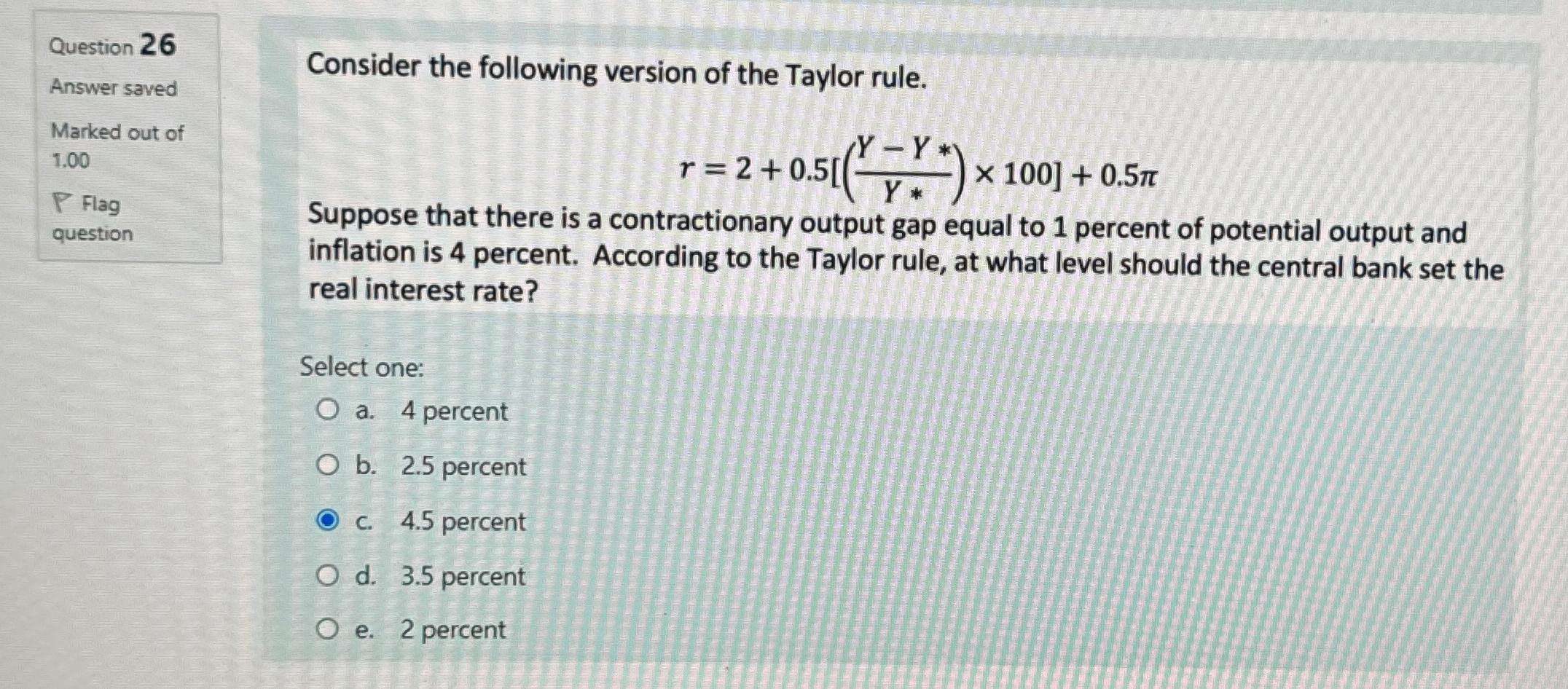 Solved Question 26Answer savedMarked out of1.00Flag | Chegg.com