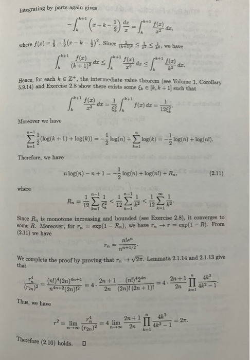 Solved 2.8. Complete the proof of Stirling's approximation | Chegg.com