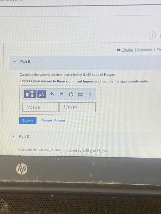 Solved Calculate the volume, in liters, occupied by 0.470 | Chegg.com