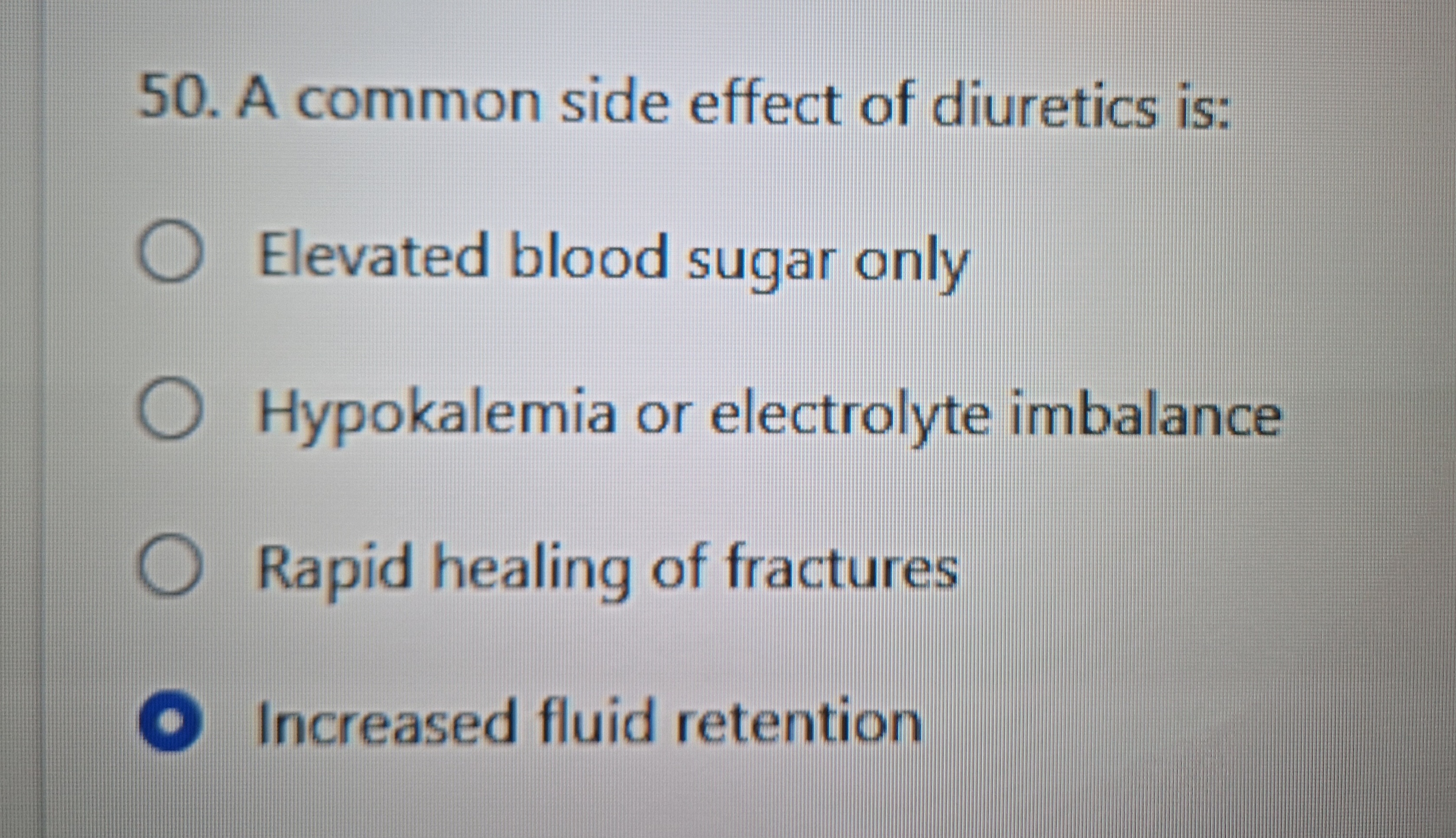 50. ﻿A common side effect of diuretics is:Elevated | Chegg.com