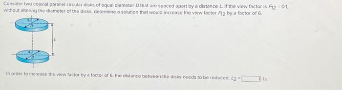 Solved Consider two coaxial parallel circular disks of equal | Chegg.com