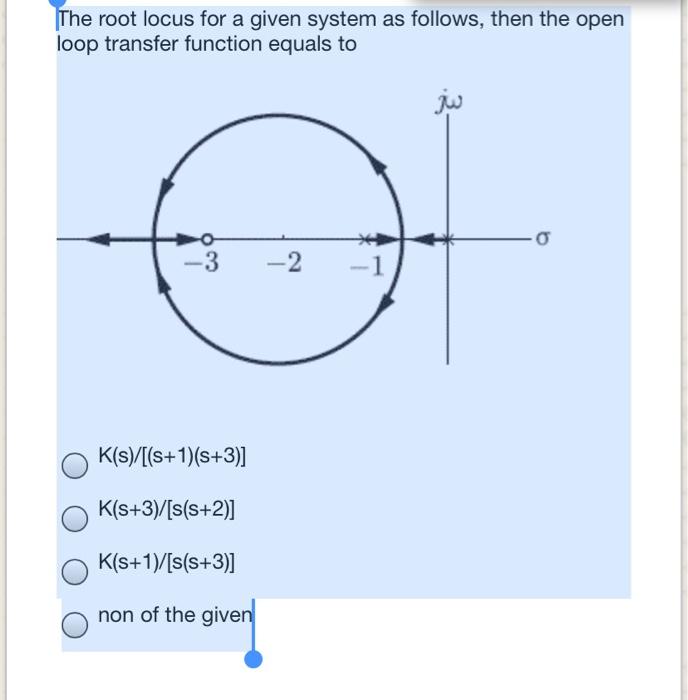 Solved 2 An Open Loop Pole Zero Plot Is Shown Below The
