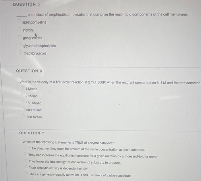 Solved are a class of amphipathic molecules that comprise | Chegg.com