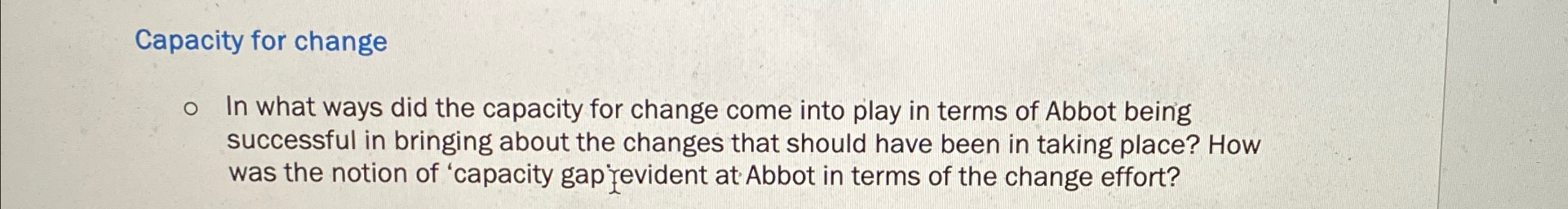 Solved Capacity for changeIn what ways did the capacity for | Chegg.com
