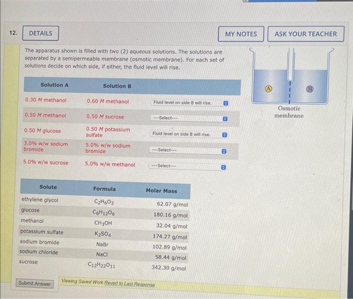 Solved The apparatus shown is filled with two (2) aqueous | Chegg.com