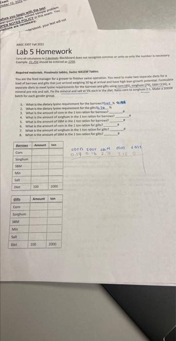 ANsic 3307 Fan2022 Lab 5 Homework Exanple, Stac 5 | Chegg.com