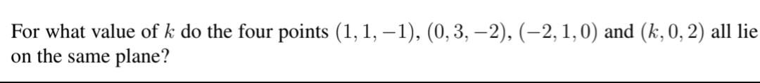 Solved For what value of k do the four points | Chegg.com