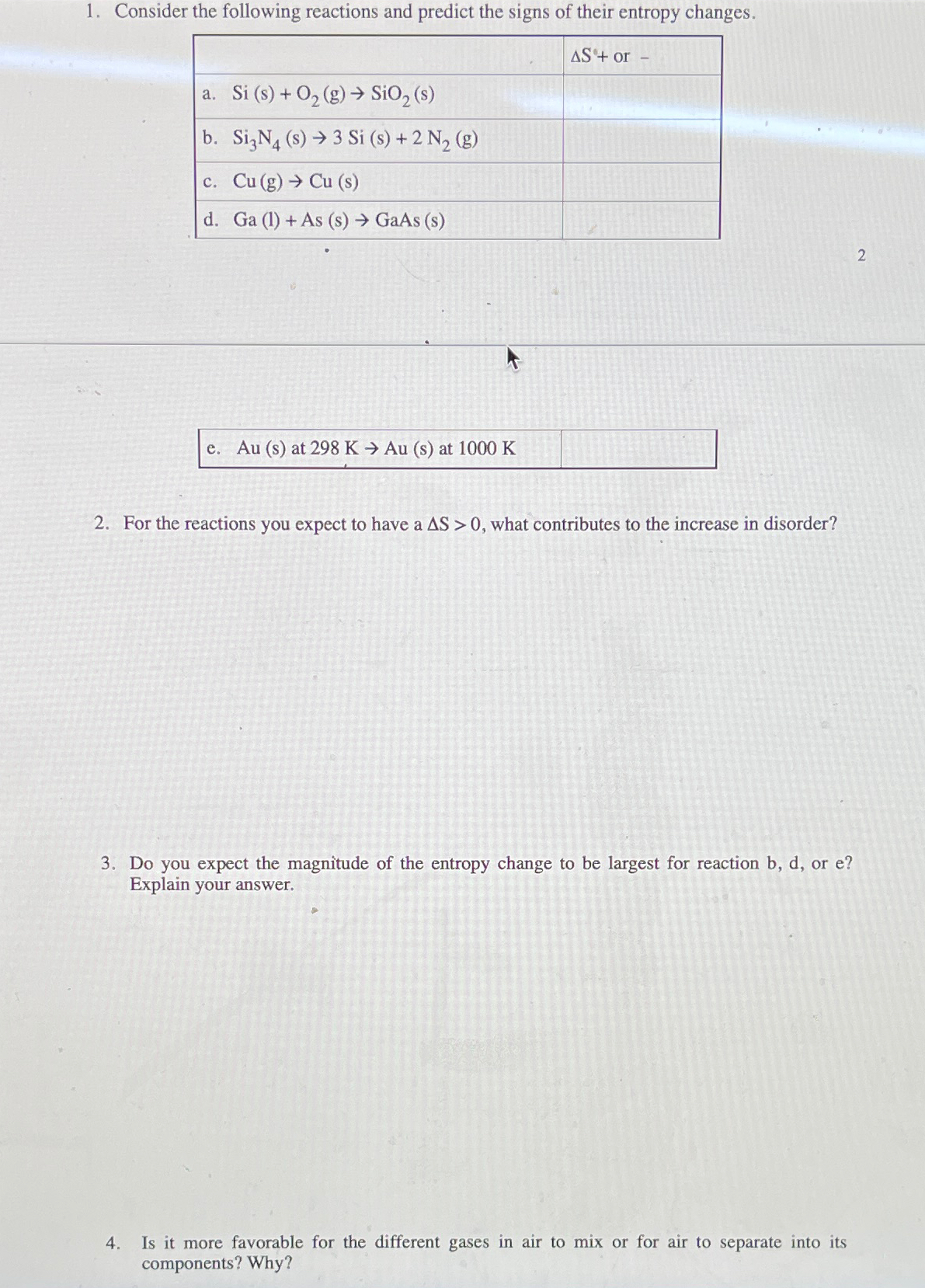 Solved Please answer questions 1-4Consider the following | Chegg.com