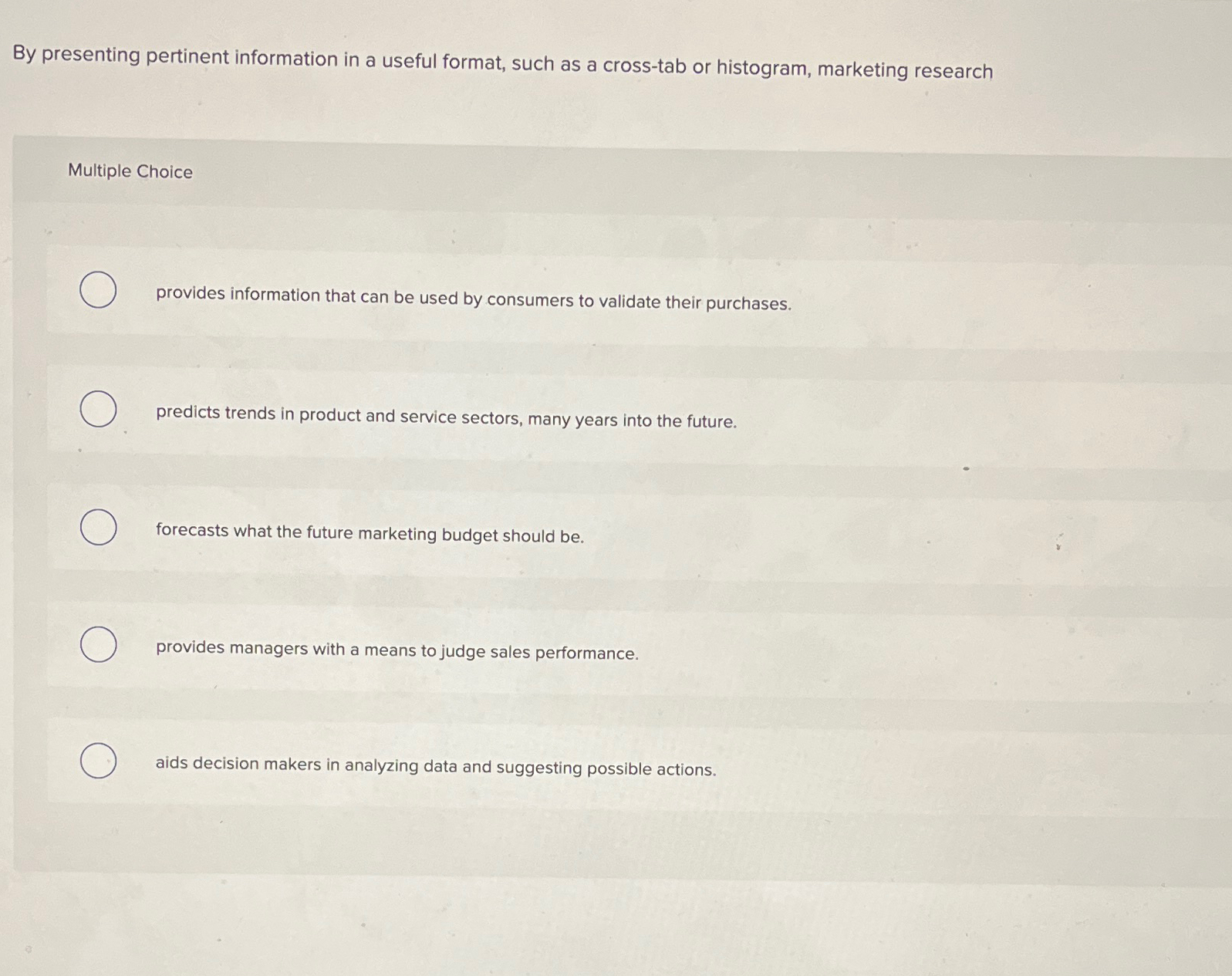 Solved By presenting pertinent information in a useful | Chegg.com