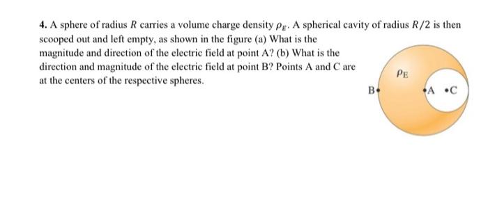 Solved 4. A sphere of radius R carries a volume charge | Chegg.com