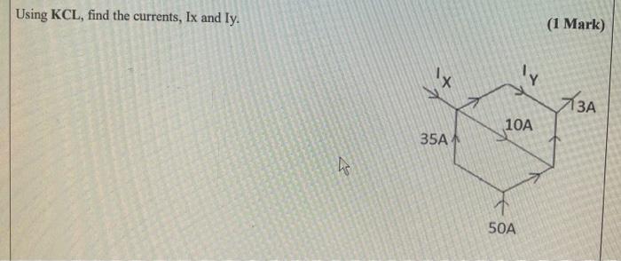Solved For the figure shown, find the unknown currents 11, | Chegg.com