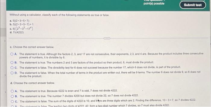 Solved Without using a calculator, classify each of the | Chegg.com