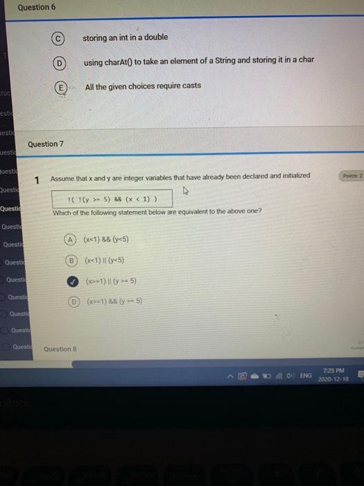 Solved Question 6 storing an int in a double using charAt() | Chegg.com